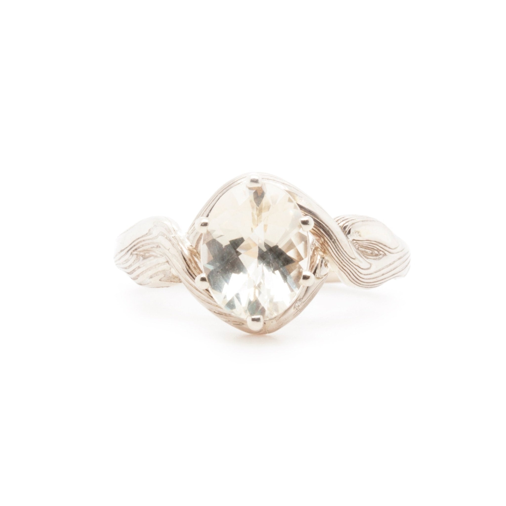 The Oval Sunstone Mokume Twist – W.R. Metalarts